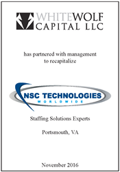 White Wolf Capital Recapitalizes NSC Technologies
